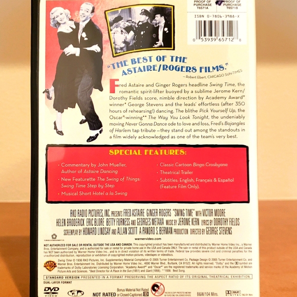 Warner Bros. | Media | Swing Time Dvd Fred Astaire Ginger Rogers | Poshmark